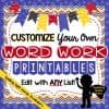 Editable Word Work - Teach Outside the Box