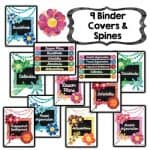EDITABLE Binder Covers {Watercolor Blooms} - Teach Outside the Box