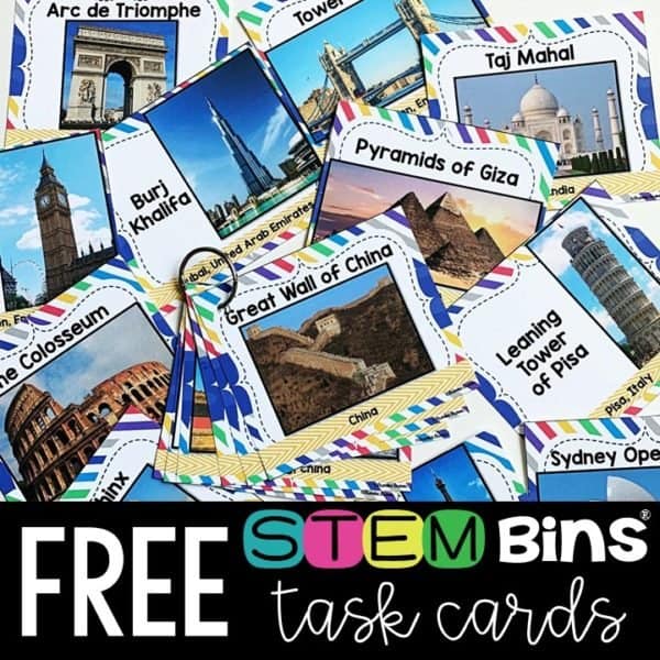 Free Stem Bins Task Cards - Teach Outside the Box